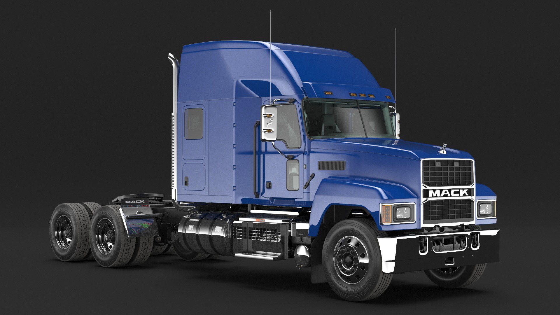 Mack Tractor 2025 Blue Rigged 3D Model - TurboSquid 2296399