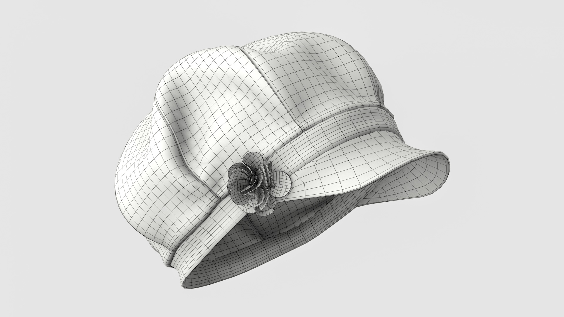 Ladies Tweed Newsboy Hat - 01 3D Model - TurboSquid 2269458