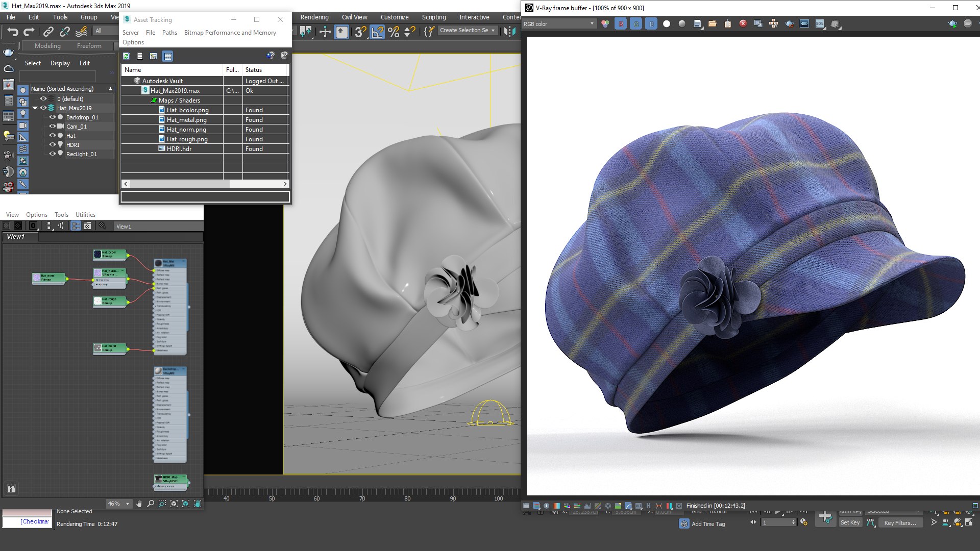 Ladies Tweed Newsboy Hat - 01 3D Model - TurboSquid 2269458