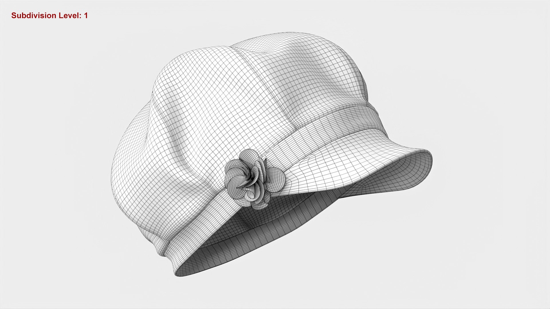 Ladies Tweed Newsboy Hat - 01 3D Model - TurboSquid 2269458