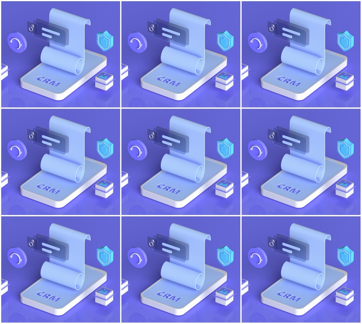 3D Cartoon elements Cartoon scene TWO-DIMENSIONAL office customer ...