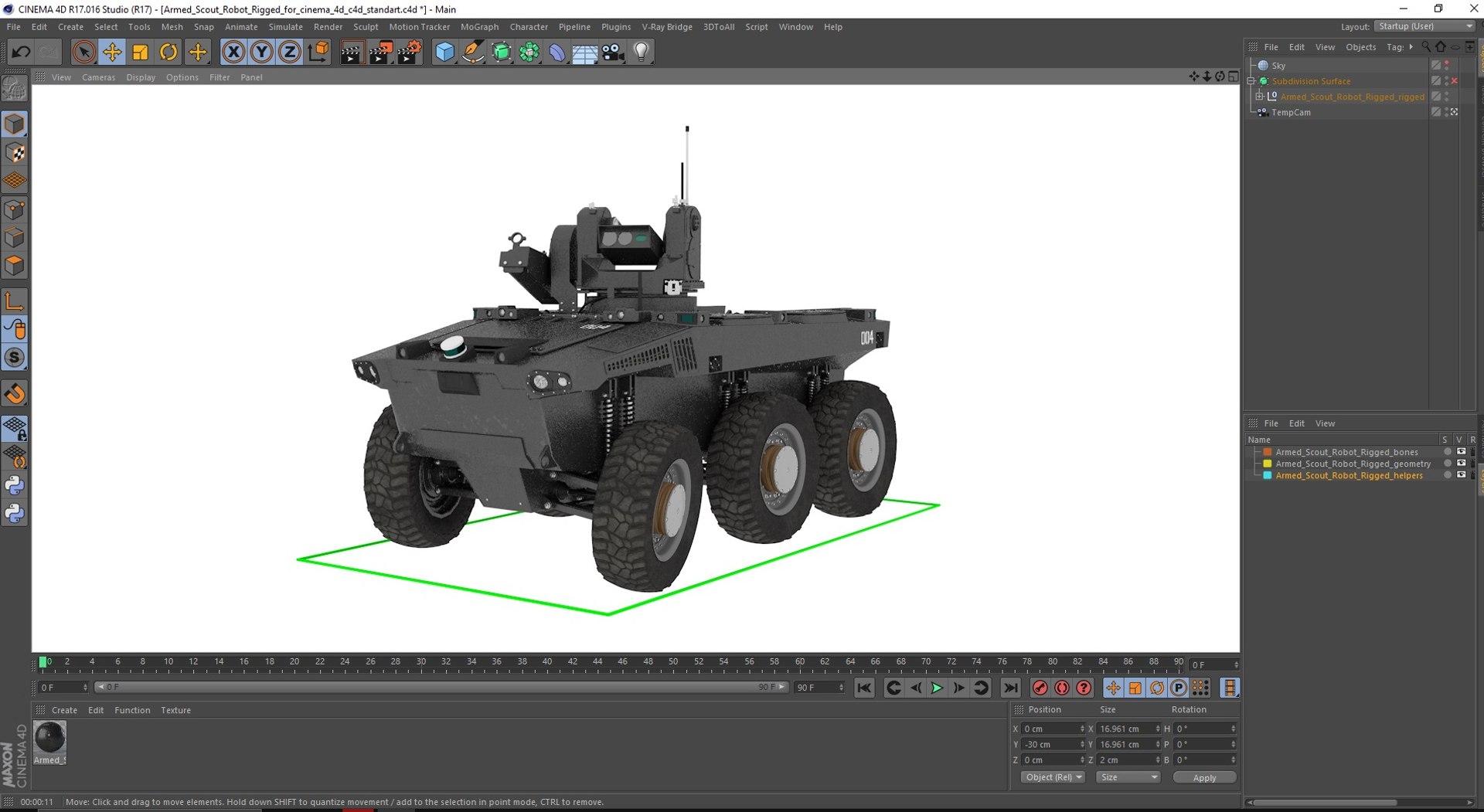 3D Armed Scout Robot Rigged For Cinema 4D Model - TurboSquid 2124507