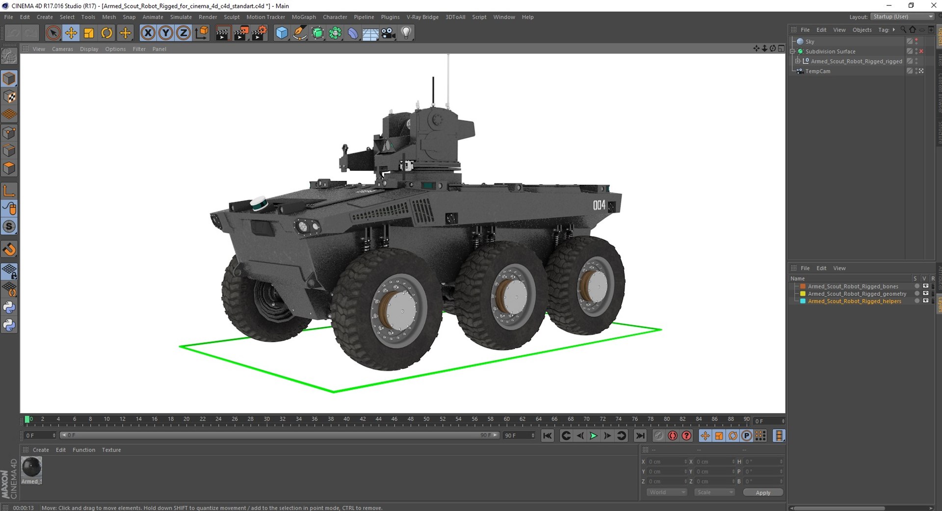 3D Armed Scout Robot Rigged For Cinema 4D Model - TurboSquid 2124507