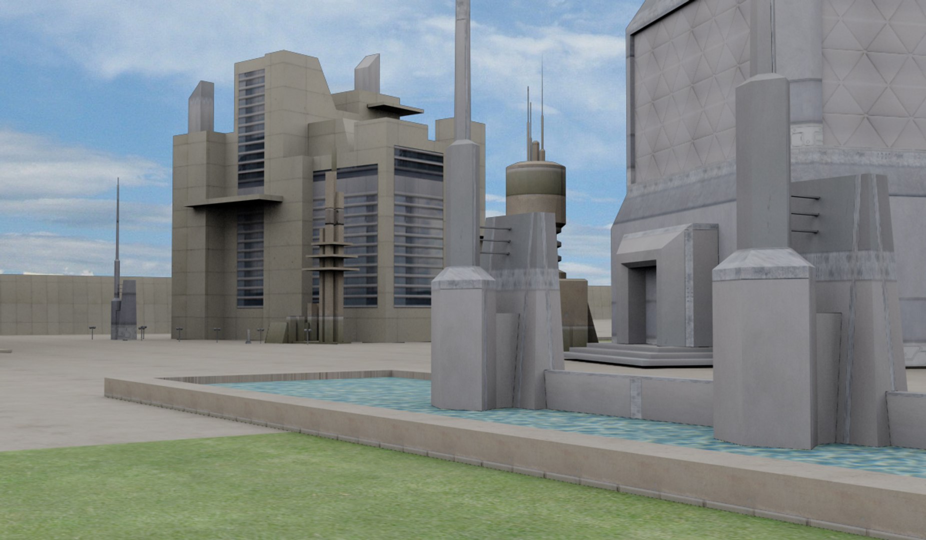 City Sci-fi Environment 3d Model