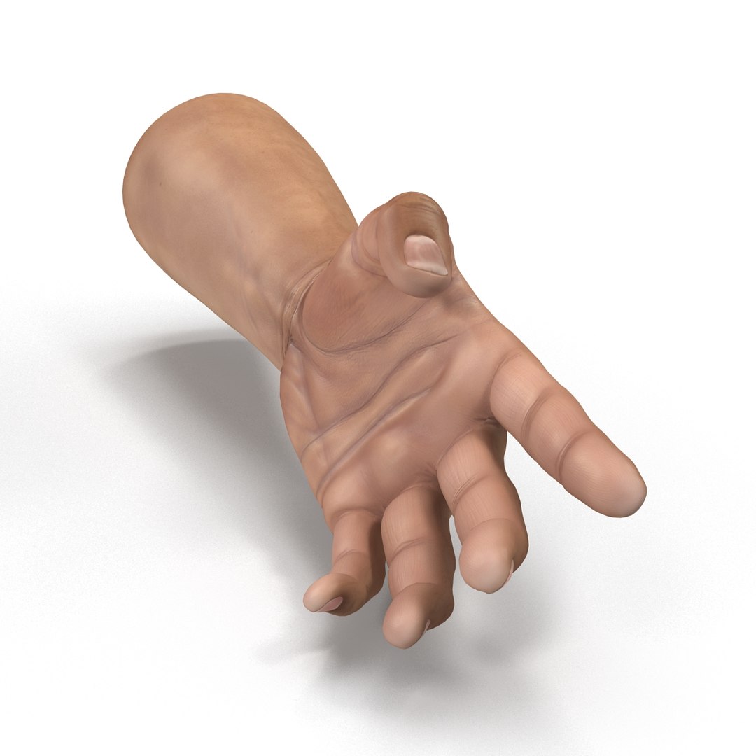 3d man hands rigged model