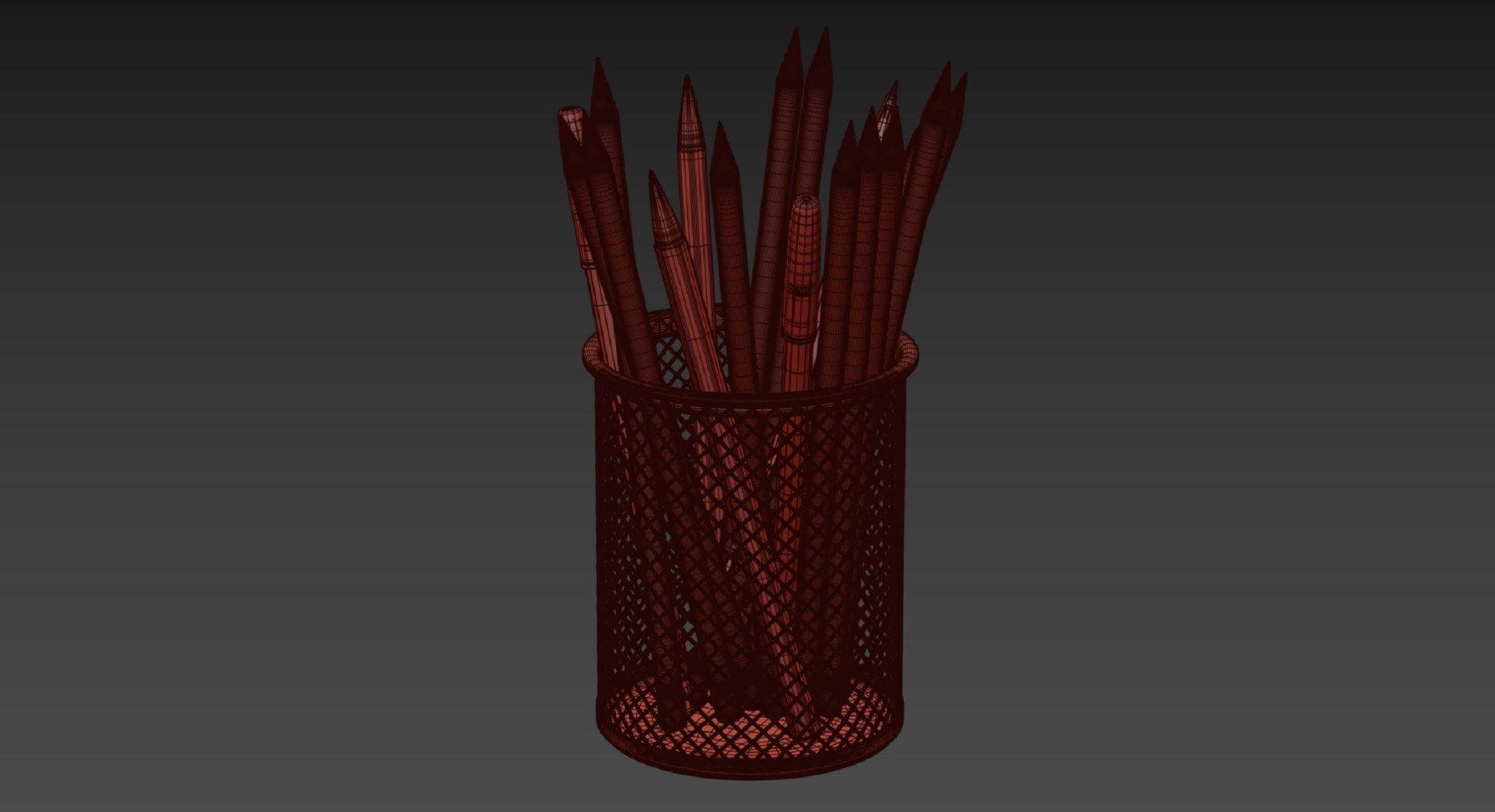 3D Pencil Cup With Pens And Pencils - TurboSquid 1838299