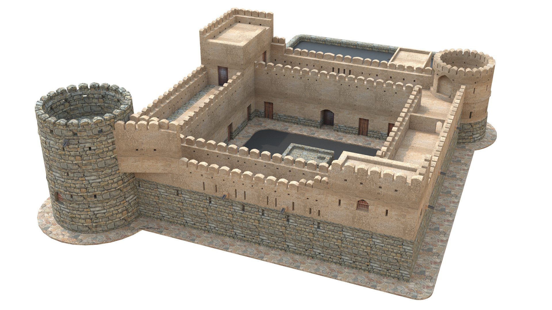 3D Model Al Awabi Castle Al Awabi Fort - TurboSquid 2418235