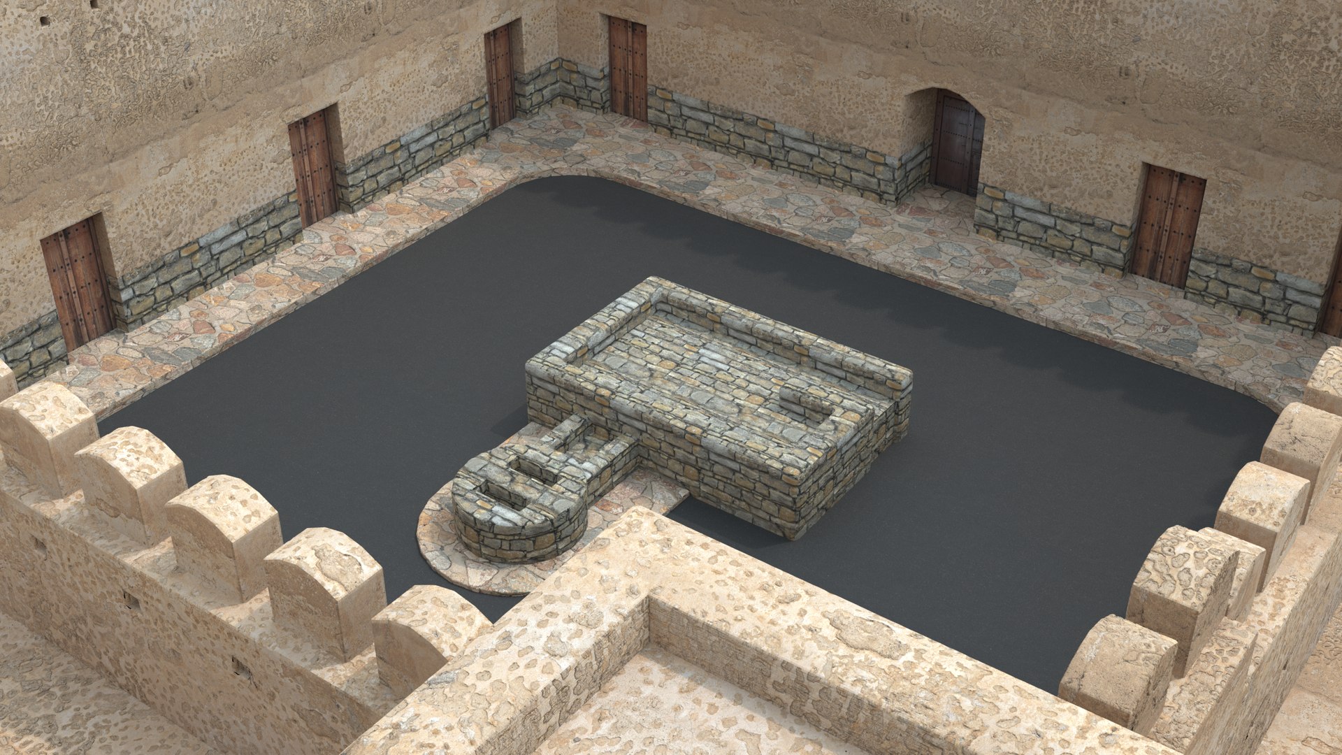 3D Model Al Awabi Castle Al Awabi Fort - TurboSquid 2418235