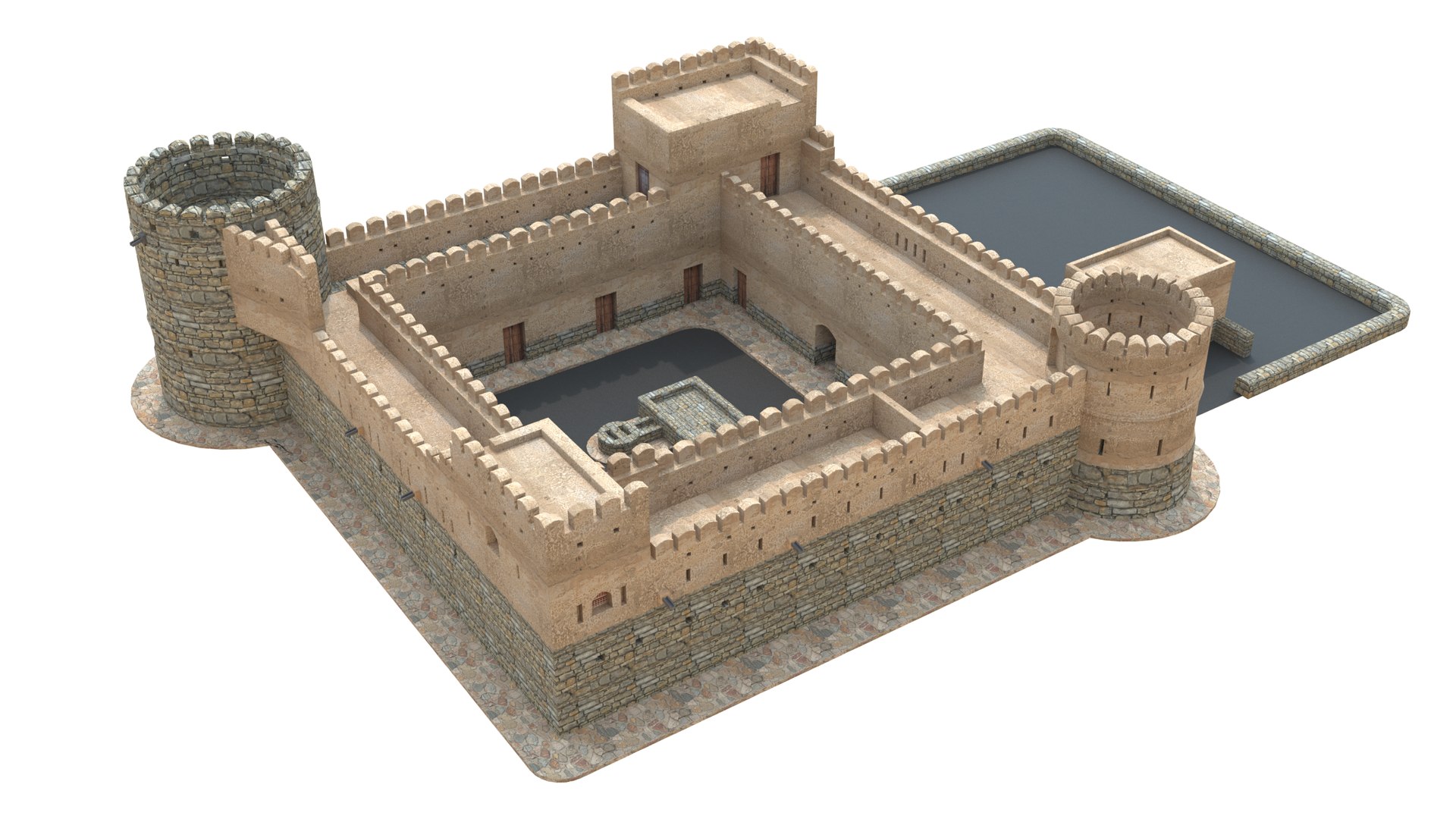 3D Model Al Awabi Castle Al Awabi Fort - TurboSquid 2418235