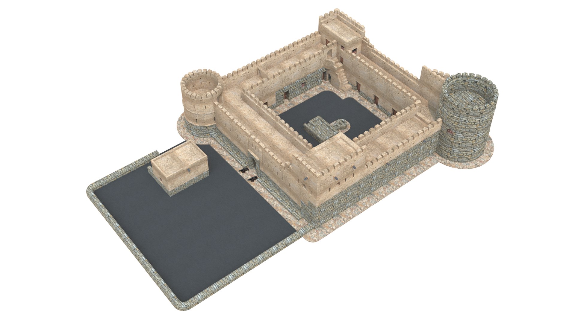 3D Model Al Awabi Castle Al Awabi Fort - TurboSquid 2418235