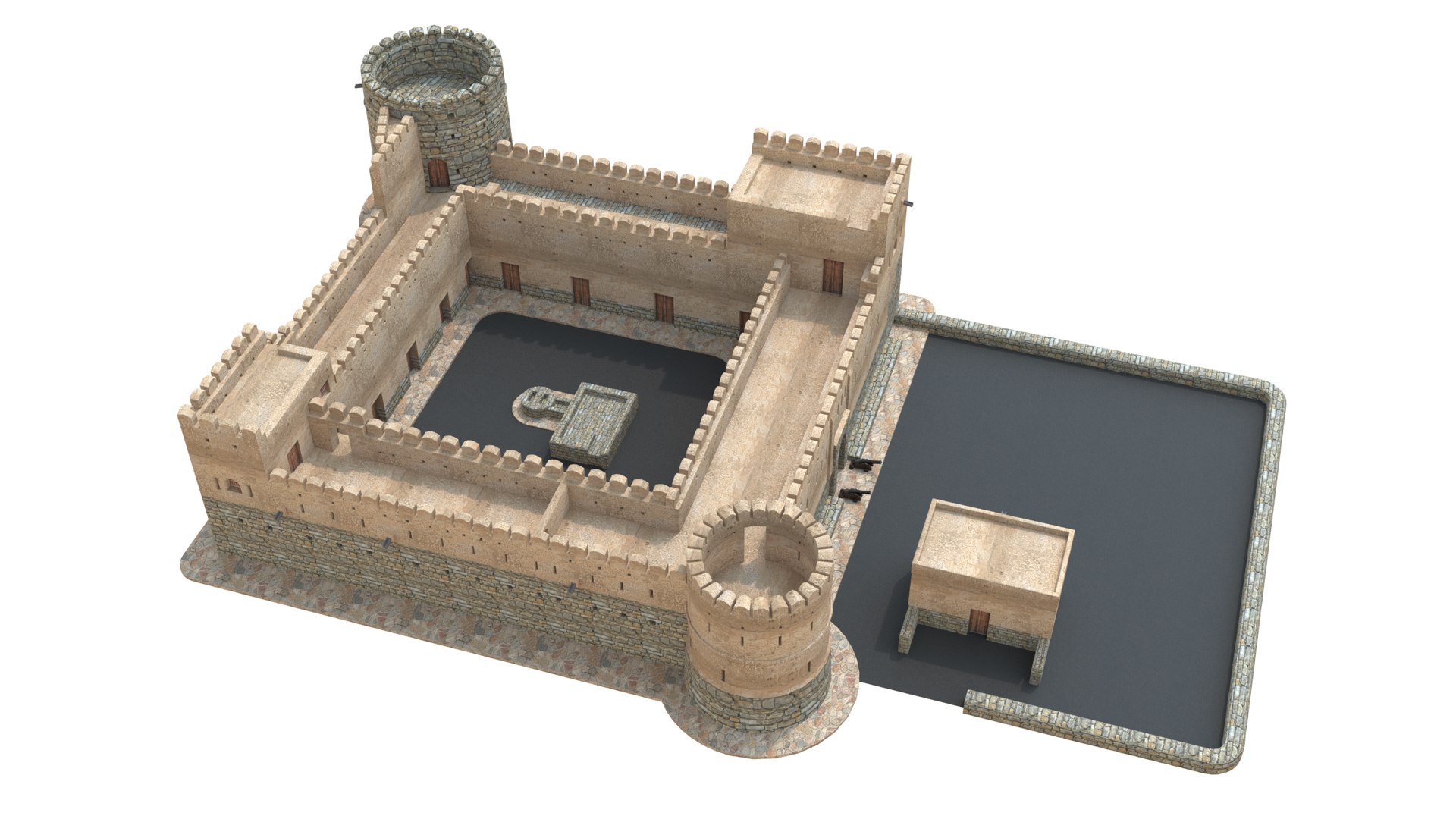 3D Model Al Awabi Castle Al Awabi Fort - TurboSquid 2418235