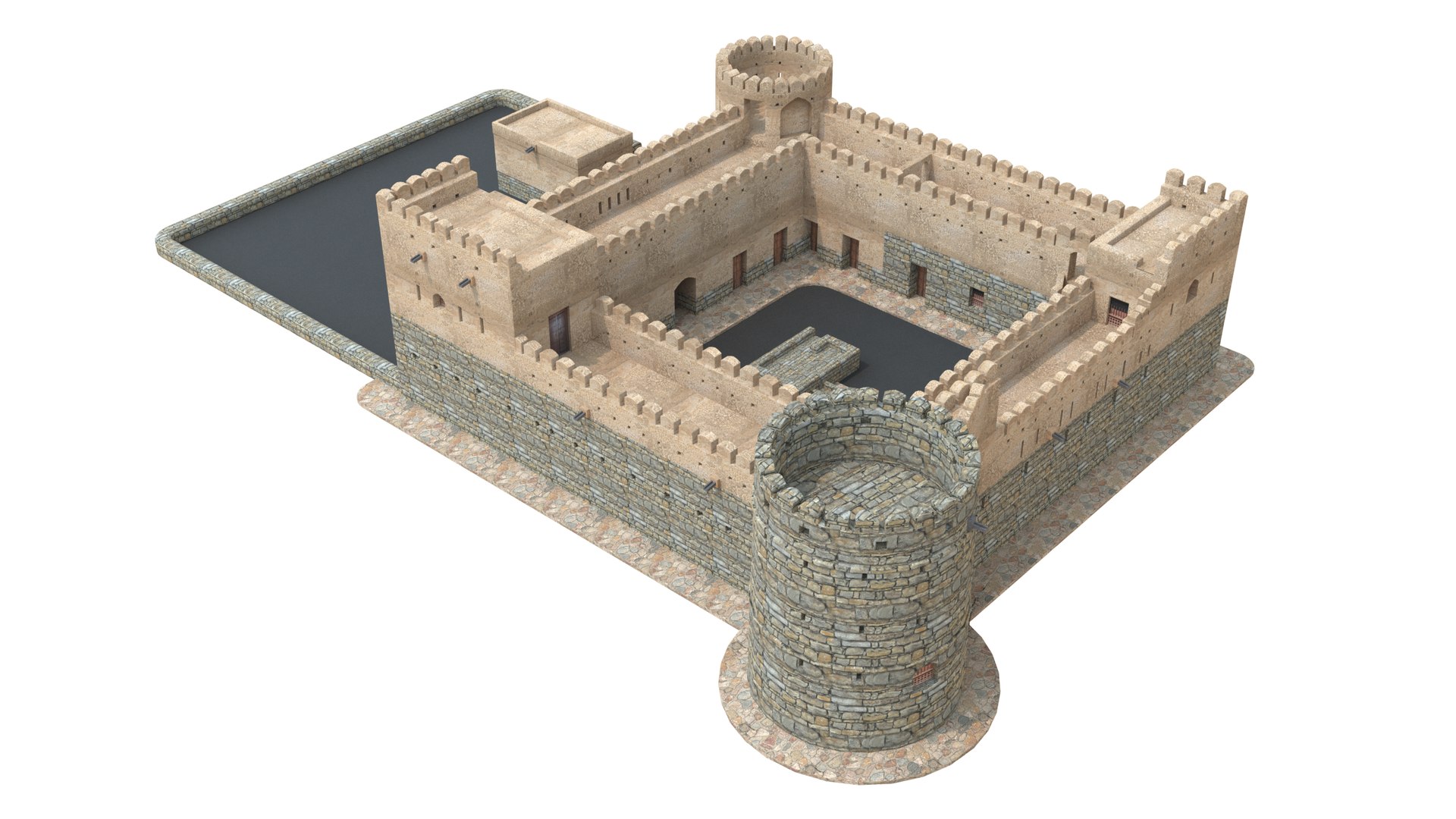 3D Model Al Awabi Castle Al Awabi Fort - TurboSquid 2418235