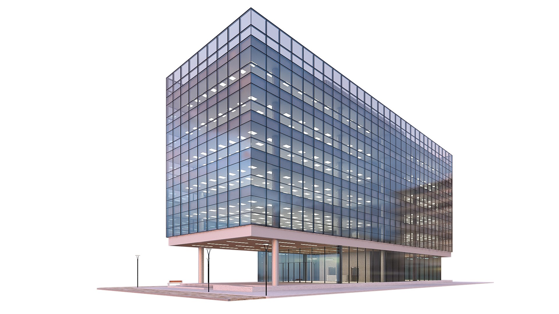 3D Office Building 02 Model - TurboSquid 2158069