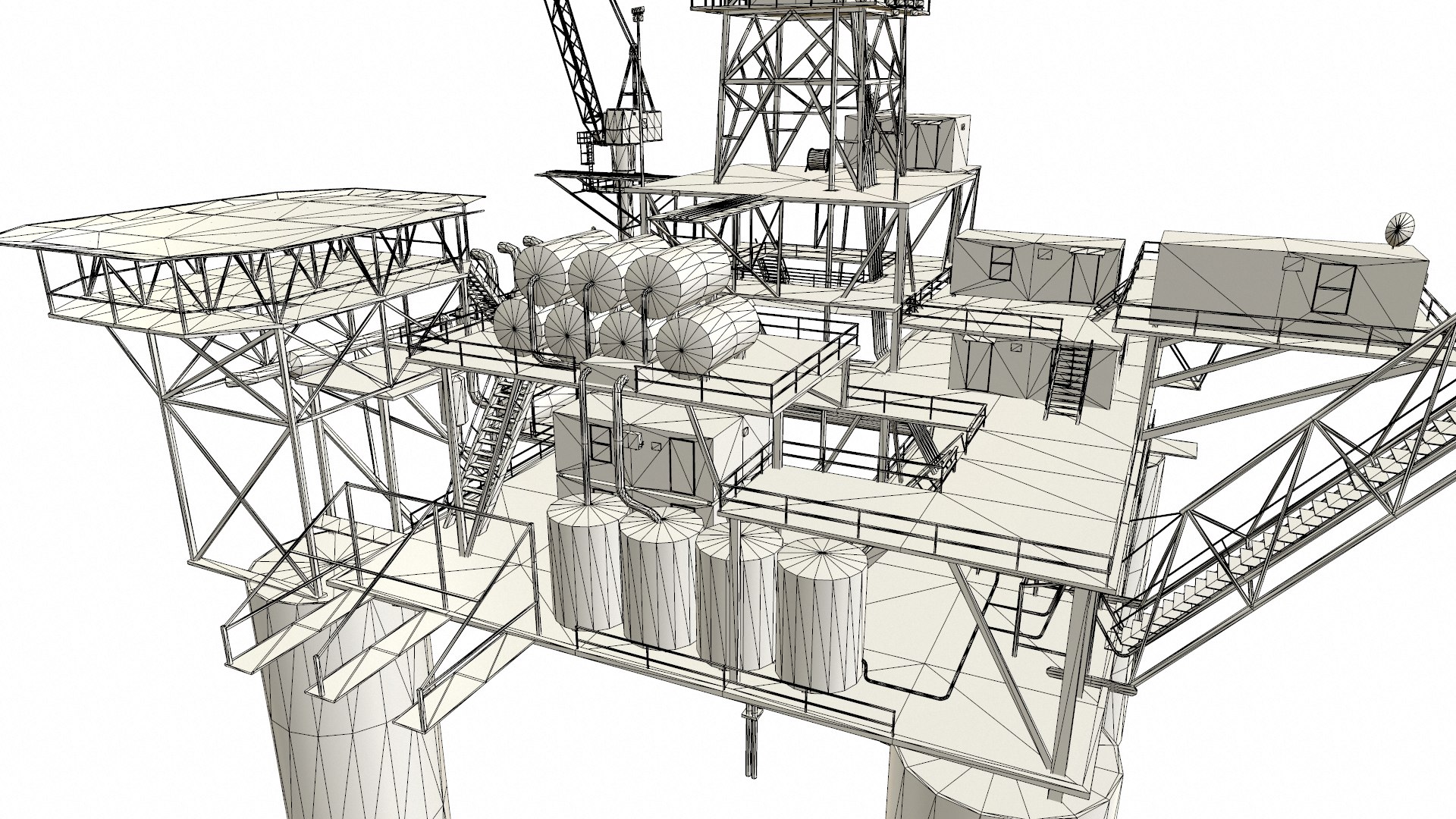 3D Model Oil Rig - TurboSquid 1597762
