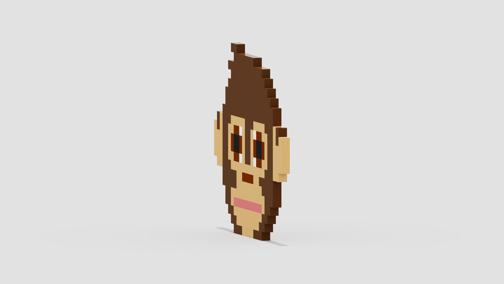 3D Pixel Monkey Symbol - TurboSquid 1900085