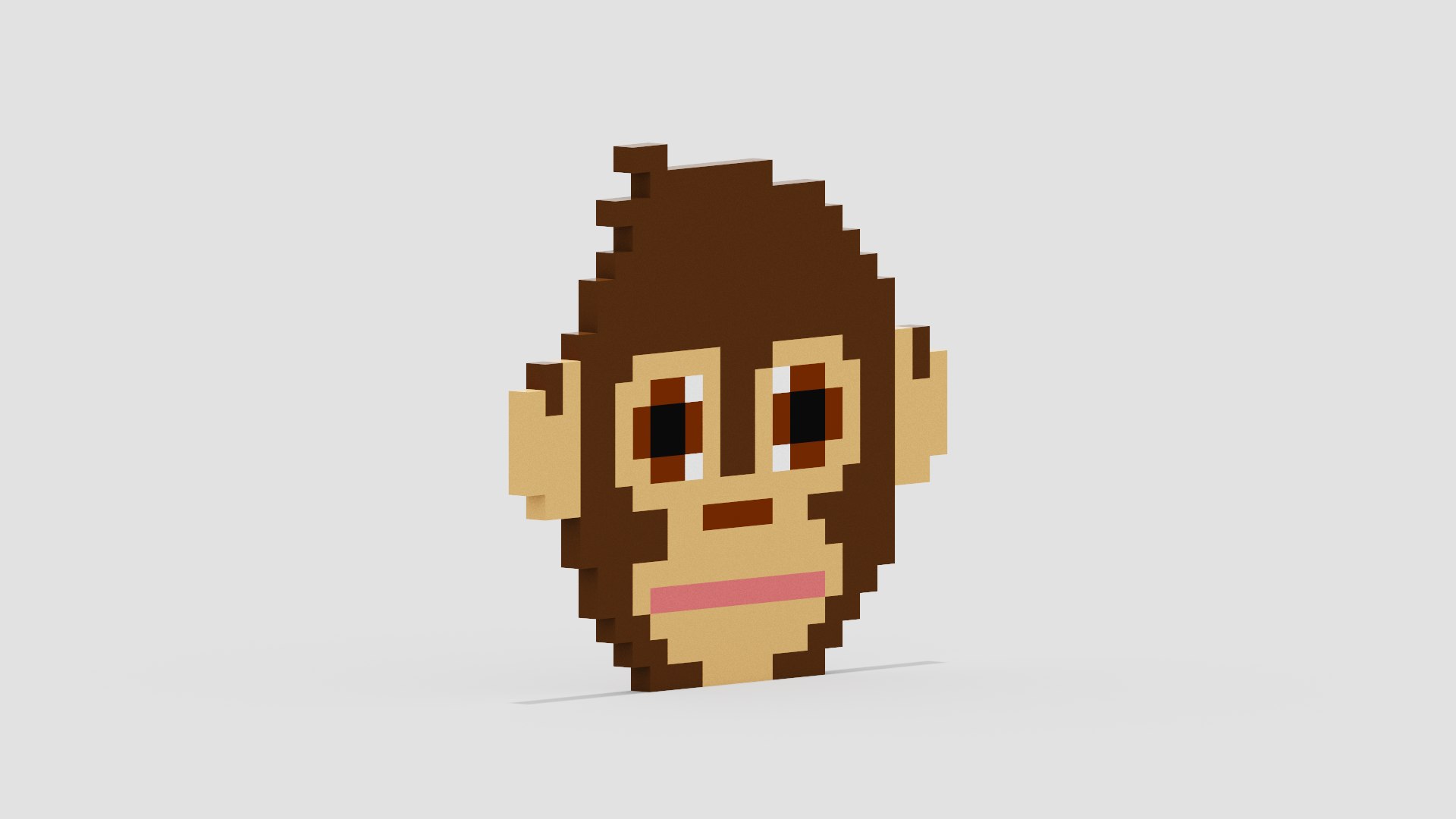 3D Pixel Monkey Symbol - TurboSquid 1900085