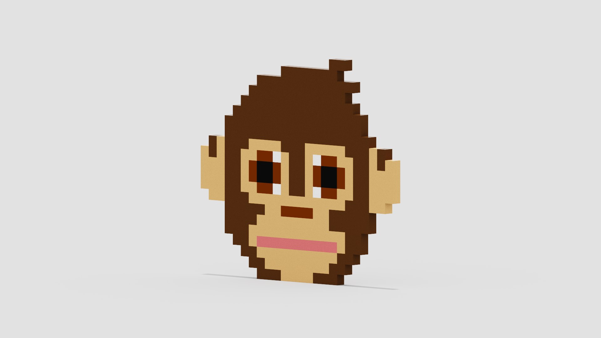 3D Pixel Monkey Symbol - TurboSquid 1900085