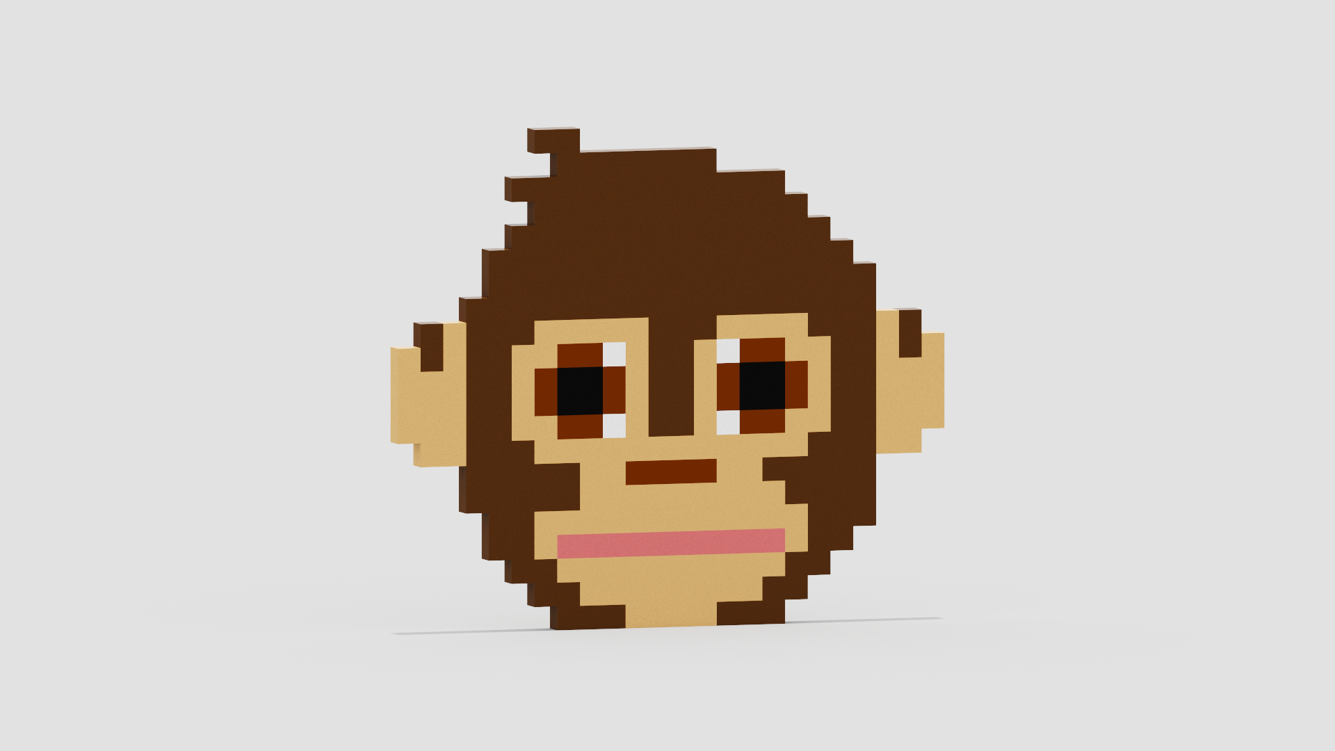 3D Pixel Monkey Symbol - TurboSquid 1900085