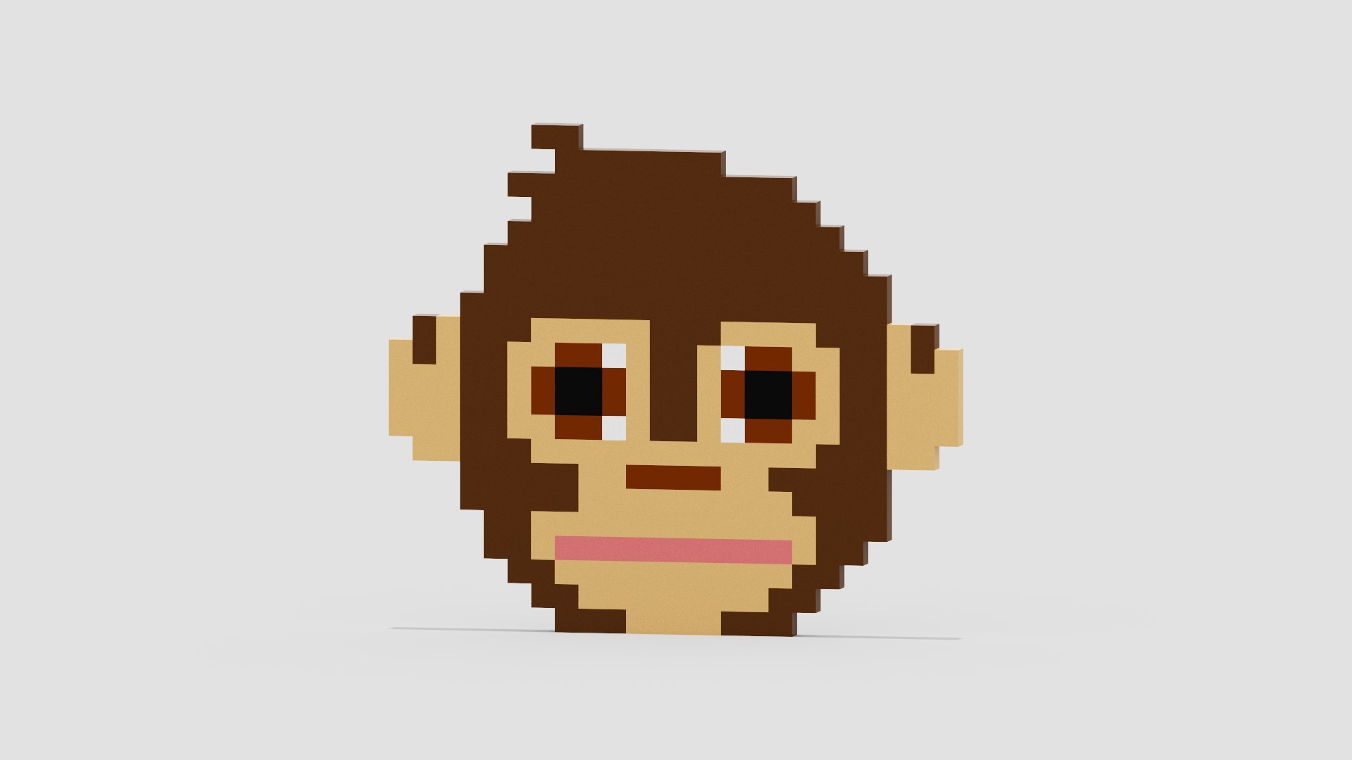 3D Pixel Monkey Symbol - TurboSquid 1900085