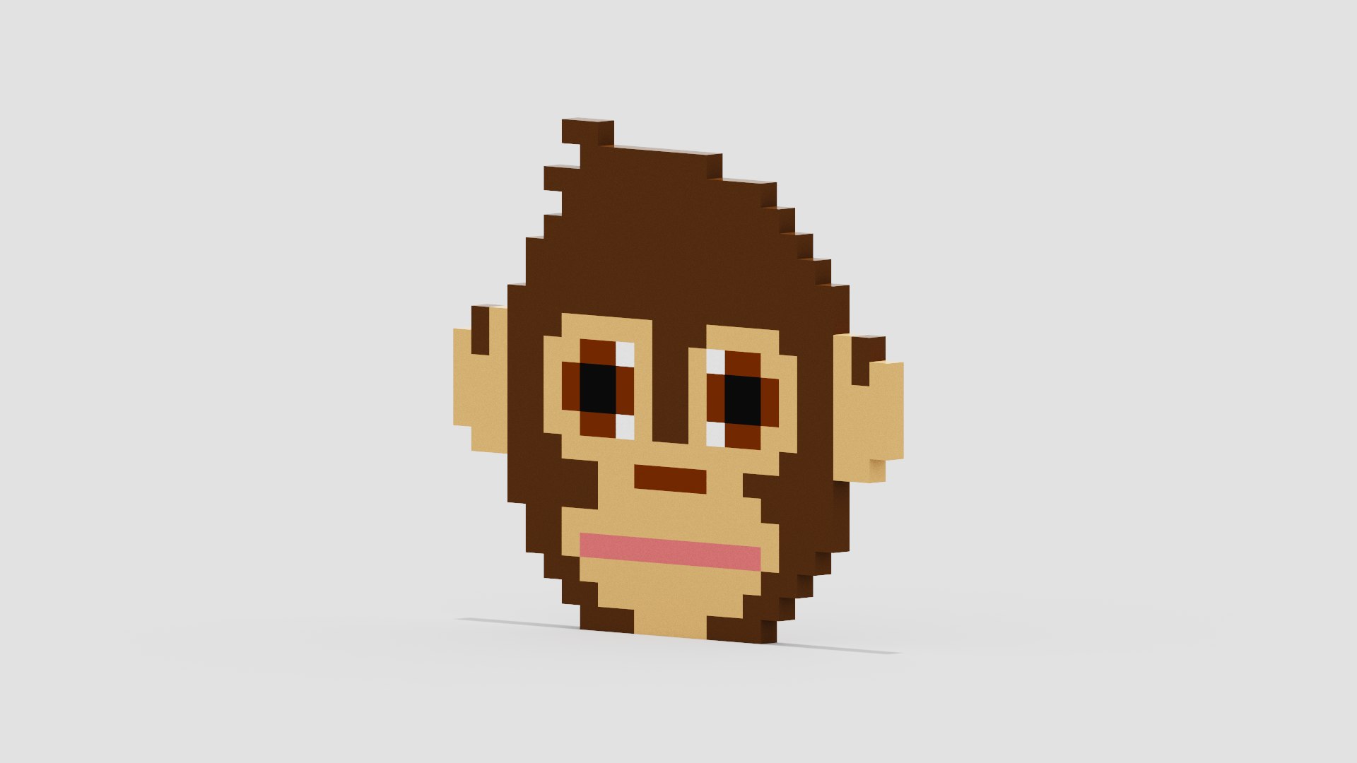 3D Pixel Monkey Symbol - TurboSquid 1900085