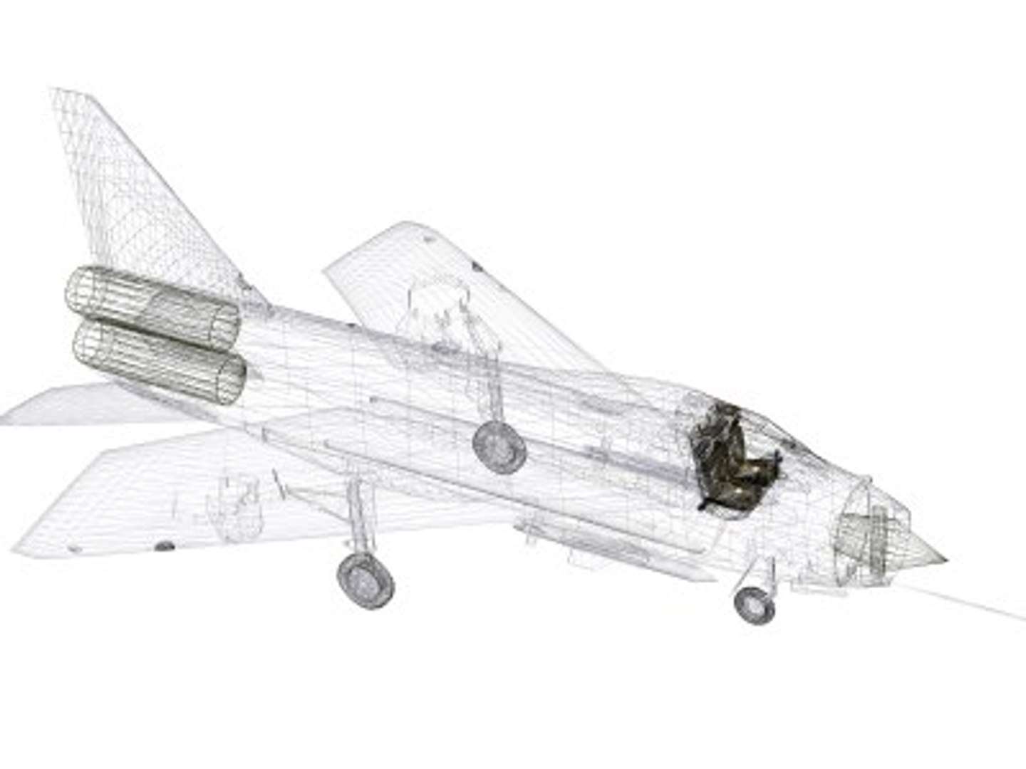 English Electric Lightning T5 3d Model