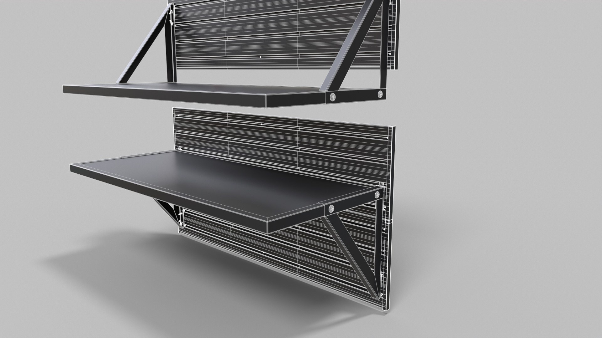 1 Wall Panel with 4 Shelf 3D model - TurboSquid 2039444