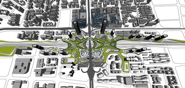 3D model of transportation hub of large-scale urban planning and design ...