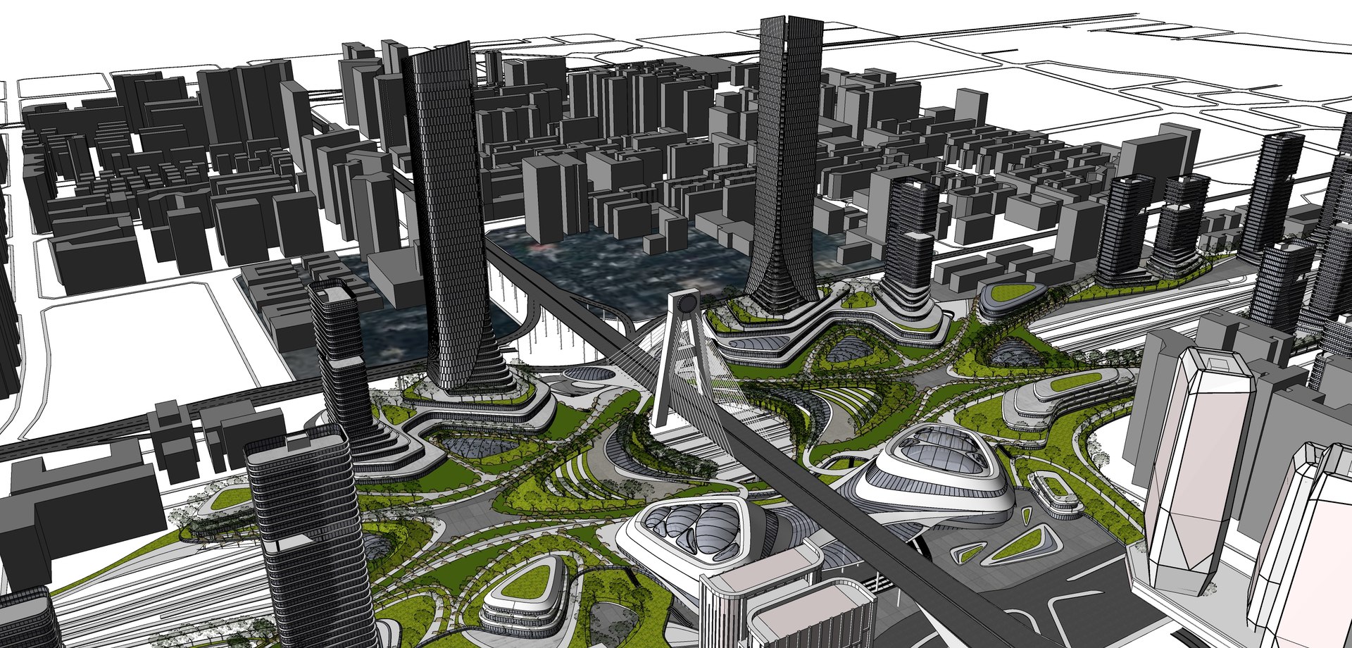 3d 3d Model Of Transportation Hub Of Large Scale Urban Planning And Design Commercial Complex