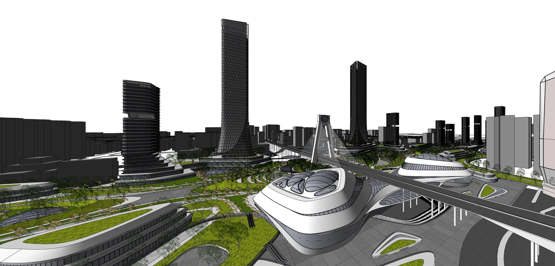 3D 3D Model Of Transportation Hub Of Large-scale Urban Planning And ...