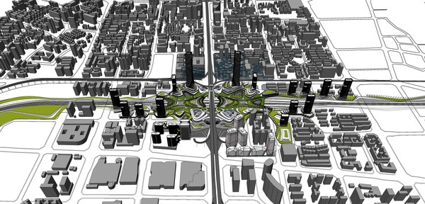 3D model of transportation hub of large-scale urban planning and design ...