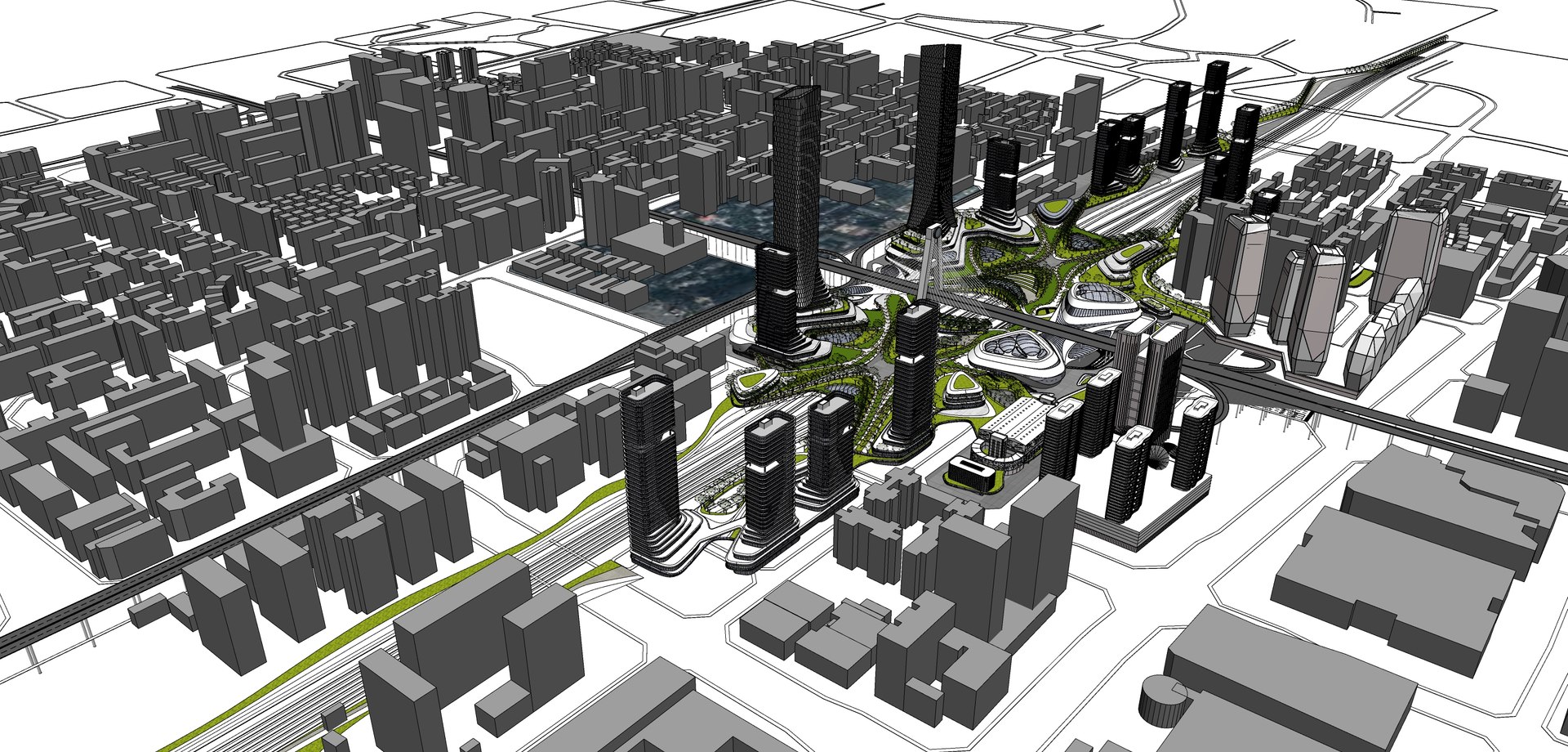 3D 3D Model Of Transportation Hub Of Large-scale Urban Planning And ...