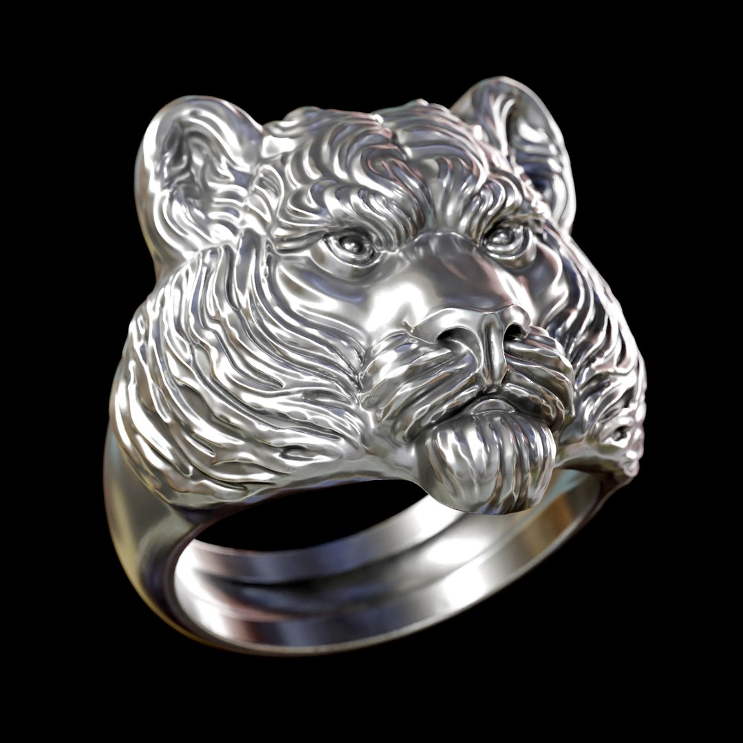 3D Tiger Head Ring - TurboSquid 1450709