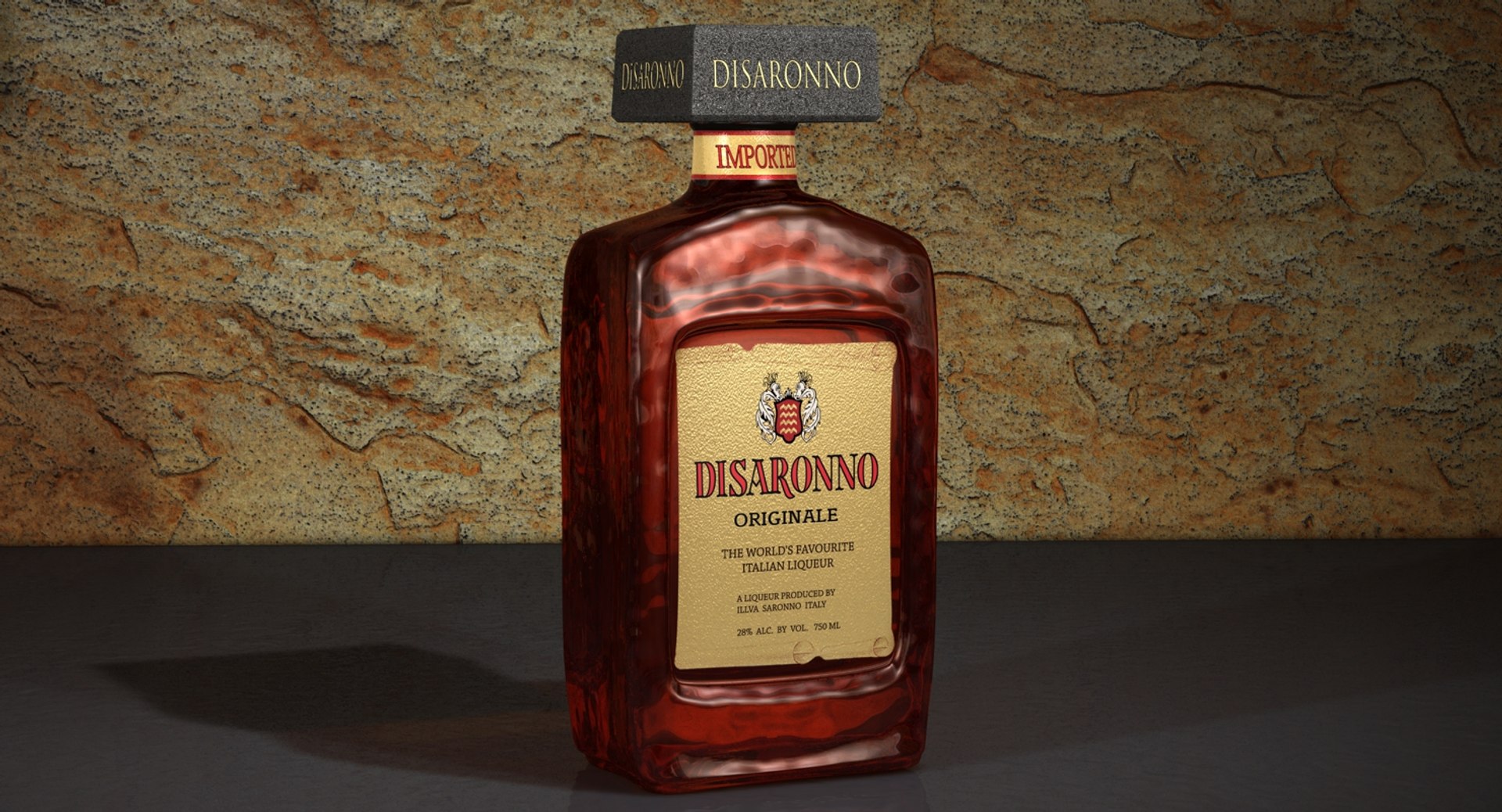 Photorealistic Disaronno Italian Liqueur 3d Model