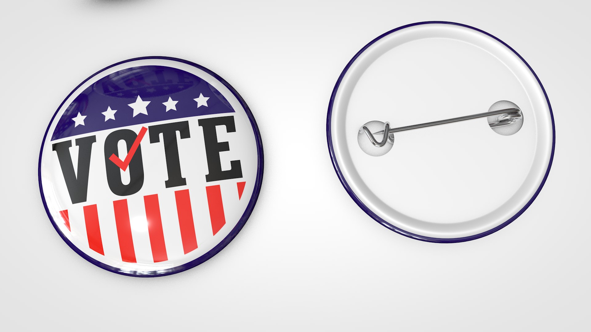 Vote Button Pin 3D Model - TurboSquid 2062786