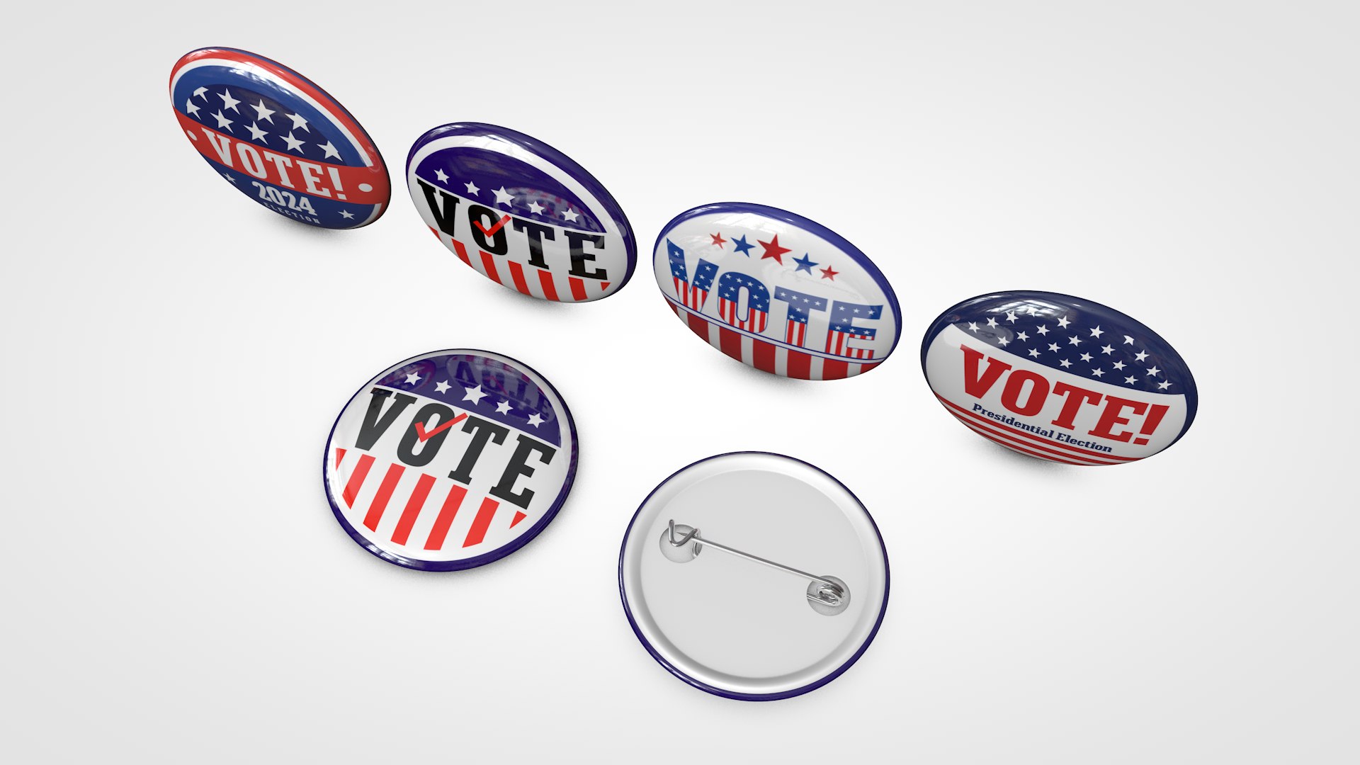 Vote Button Pin 3D Model - TurboSquid 2062786