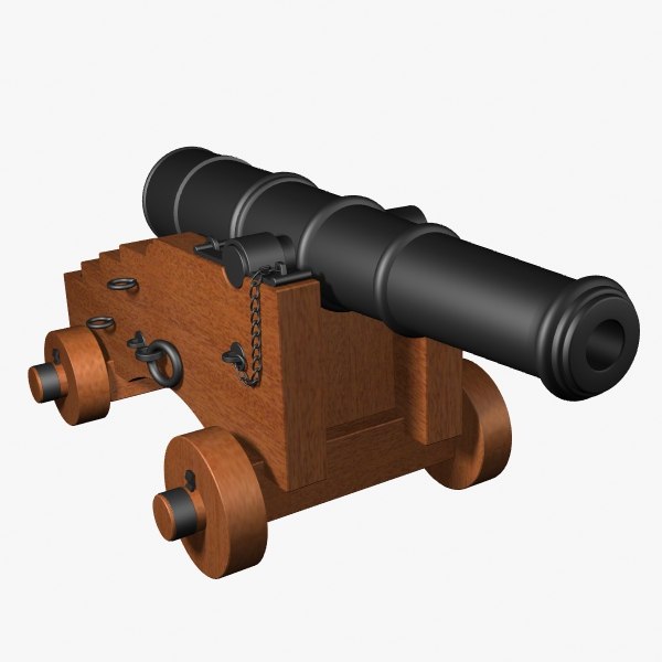 3d naval cannon model