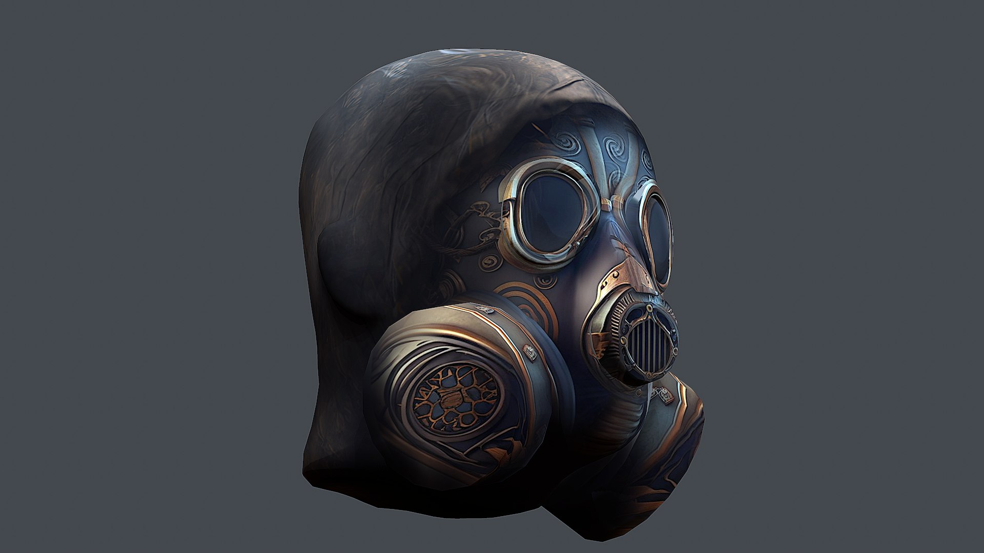 3D Gas Mask Protection Plastic Black - TurboSquid 2037040