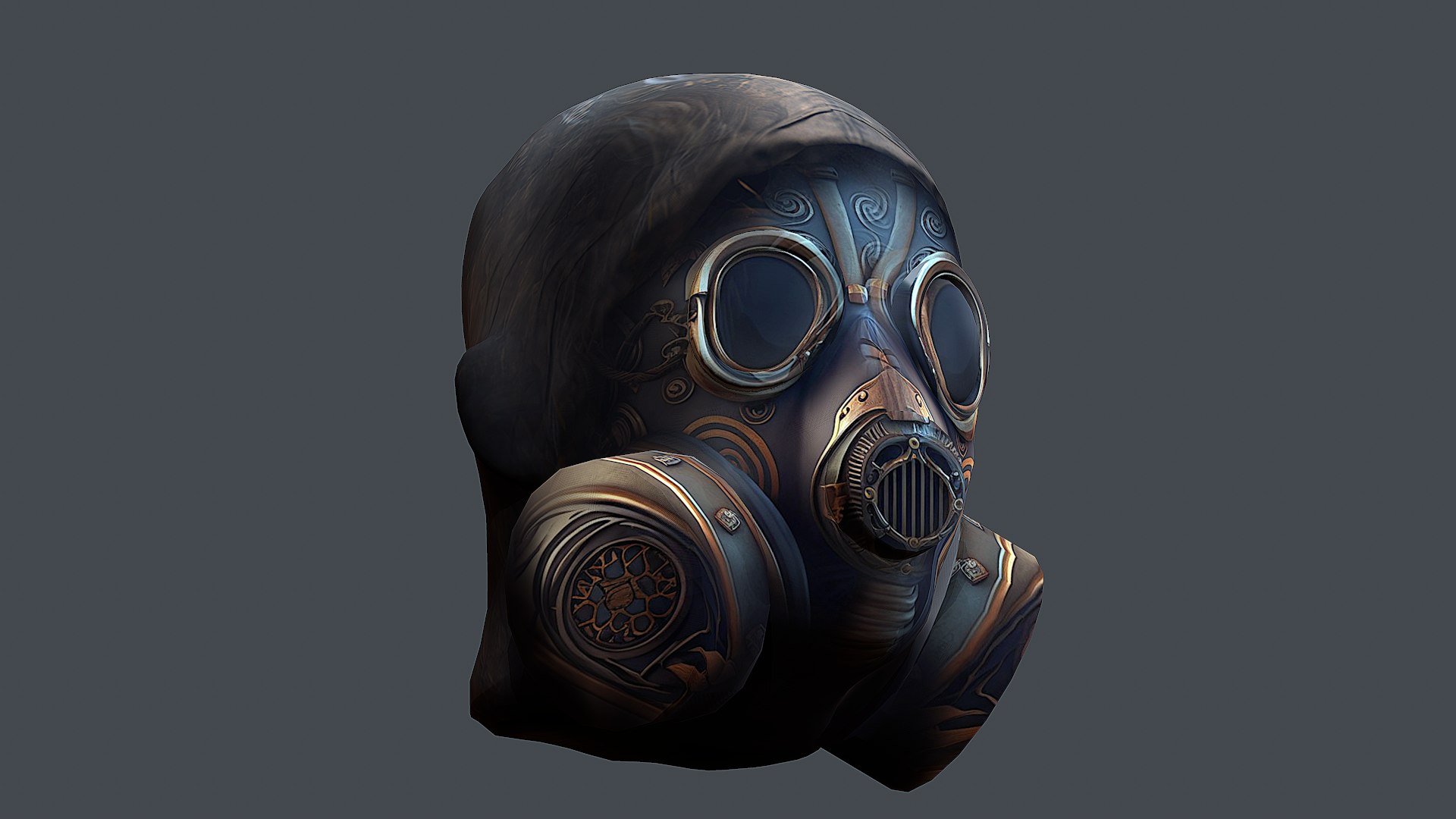 3D Gas Mask Protection Plastic Black - TurboSquid 2037040