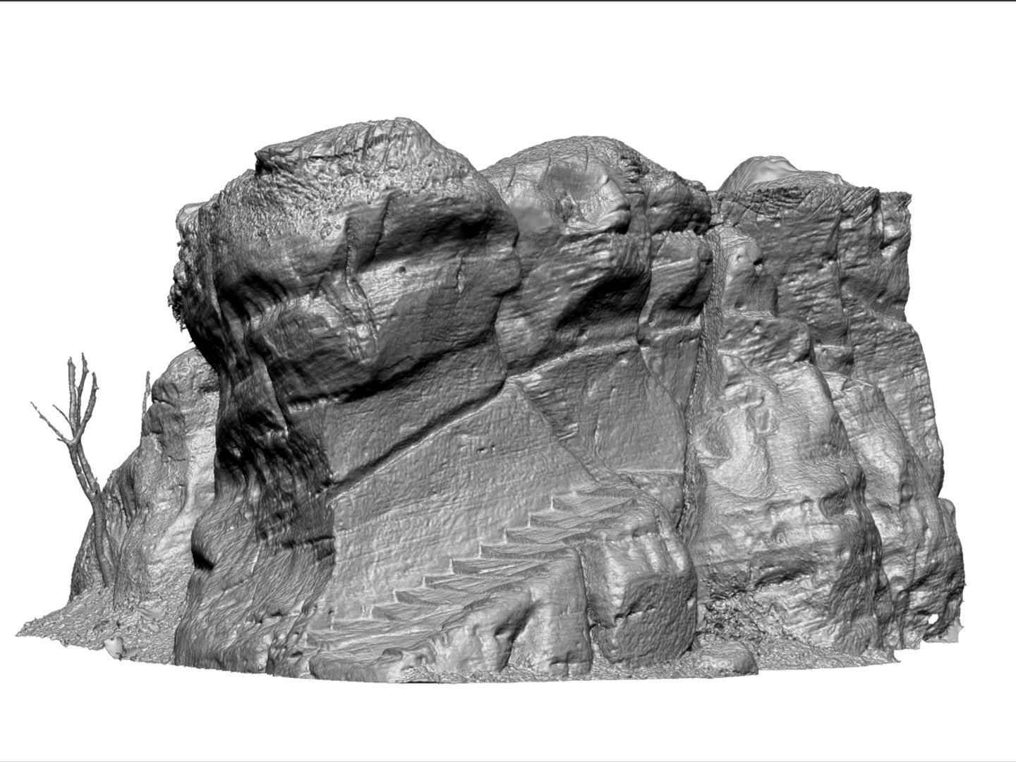 3d model rock mountain stone stairs