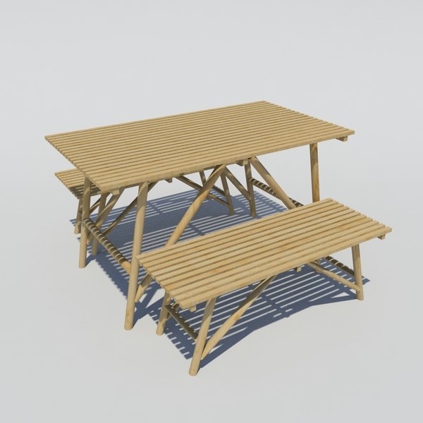 Banco de bambu Modelo 3D - TurboSquid 1011628