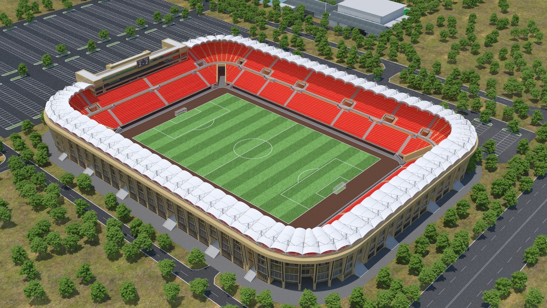 3D Football Stadium Low Poly Model - TurboSquid 2117502