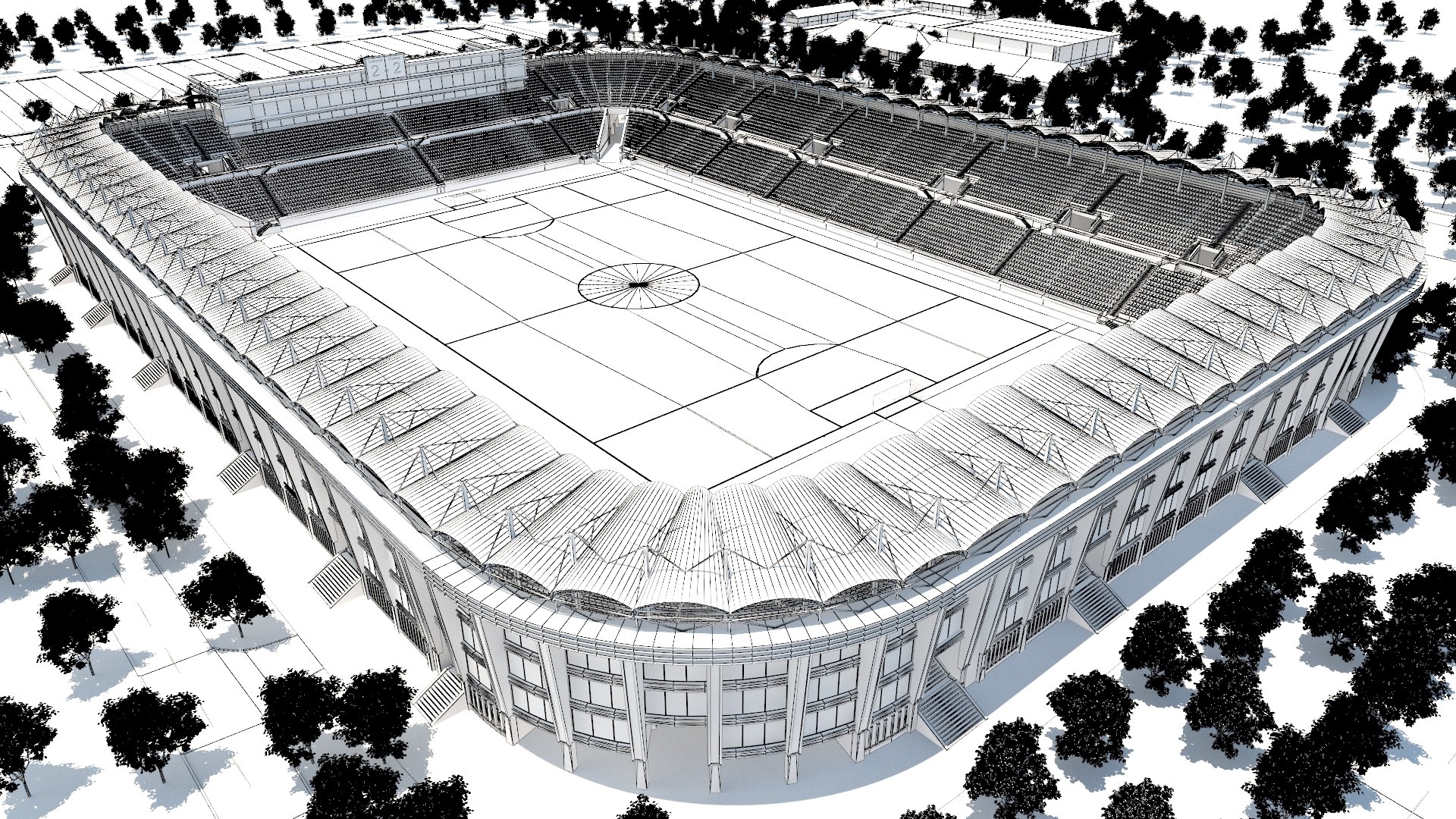 3D Football Stadium Low Poly Model - TurboSquid 2117502