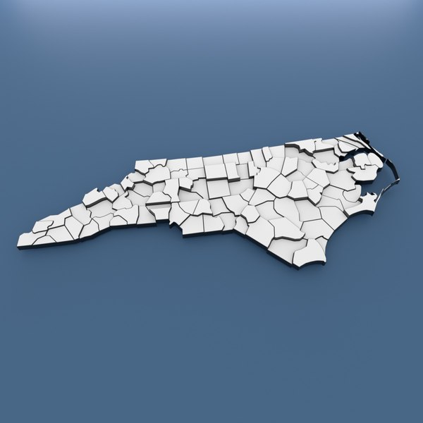modelo 3d Condados de Carolina del Norte - Mapa de los Estados Unidos ...
