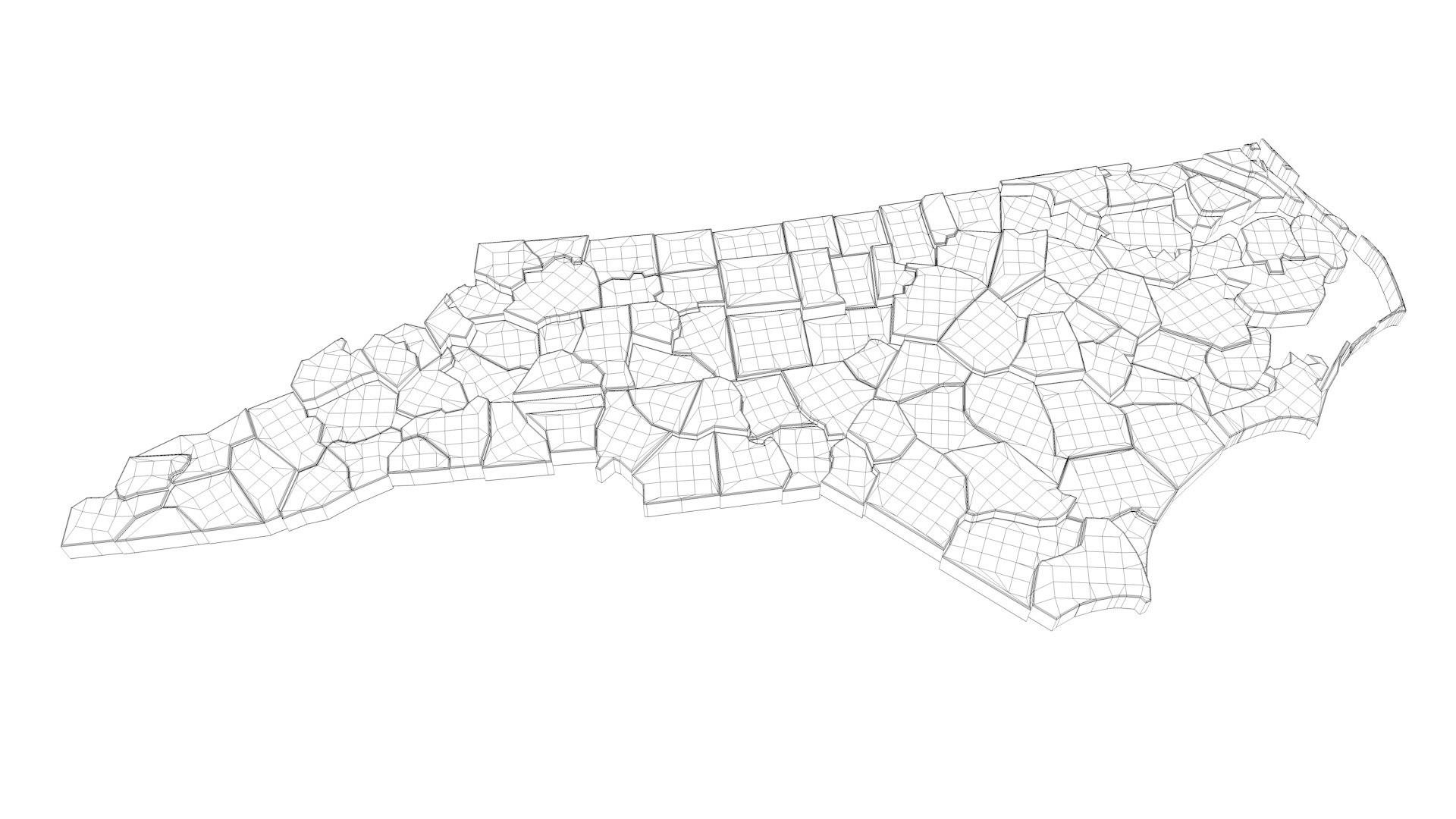 North Carolina Counties - Map Of United States Of America USA 3D ...