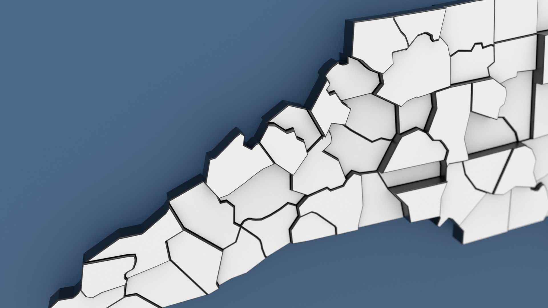 North Carolina Counties - Map Of United States Of America USA 3D ...