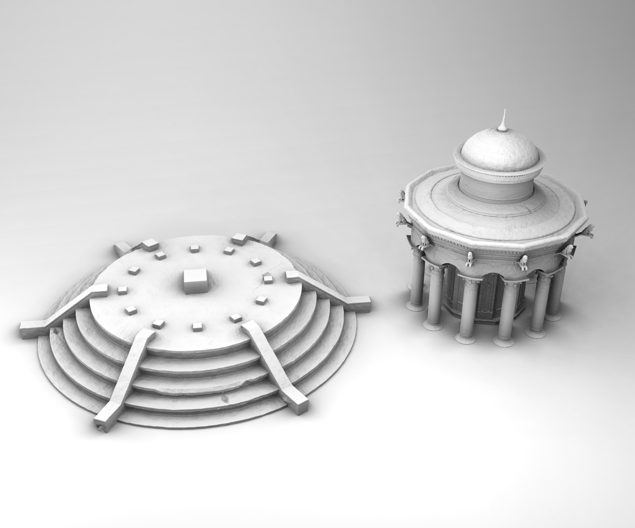 3D model greek gazebo - TurboSquid 1687401