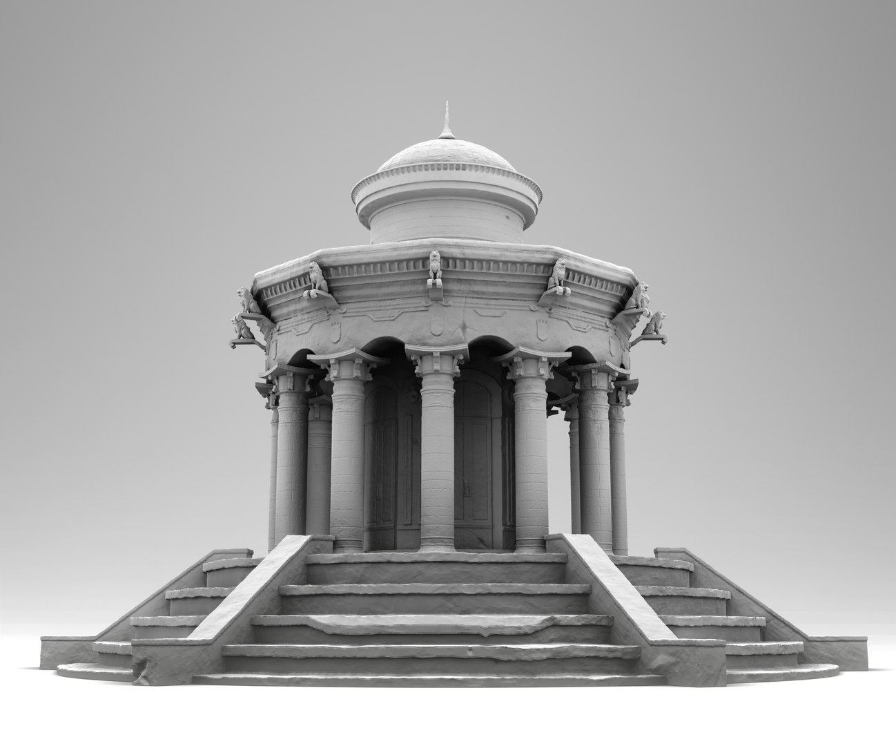 3D model greek gazebo - TurboSquid 1687401