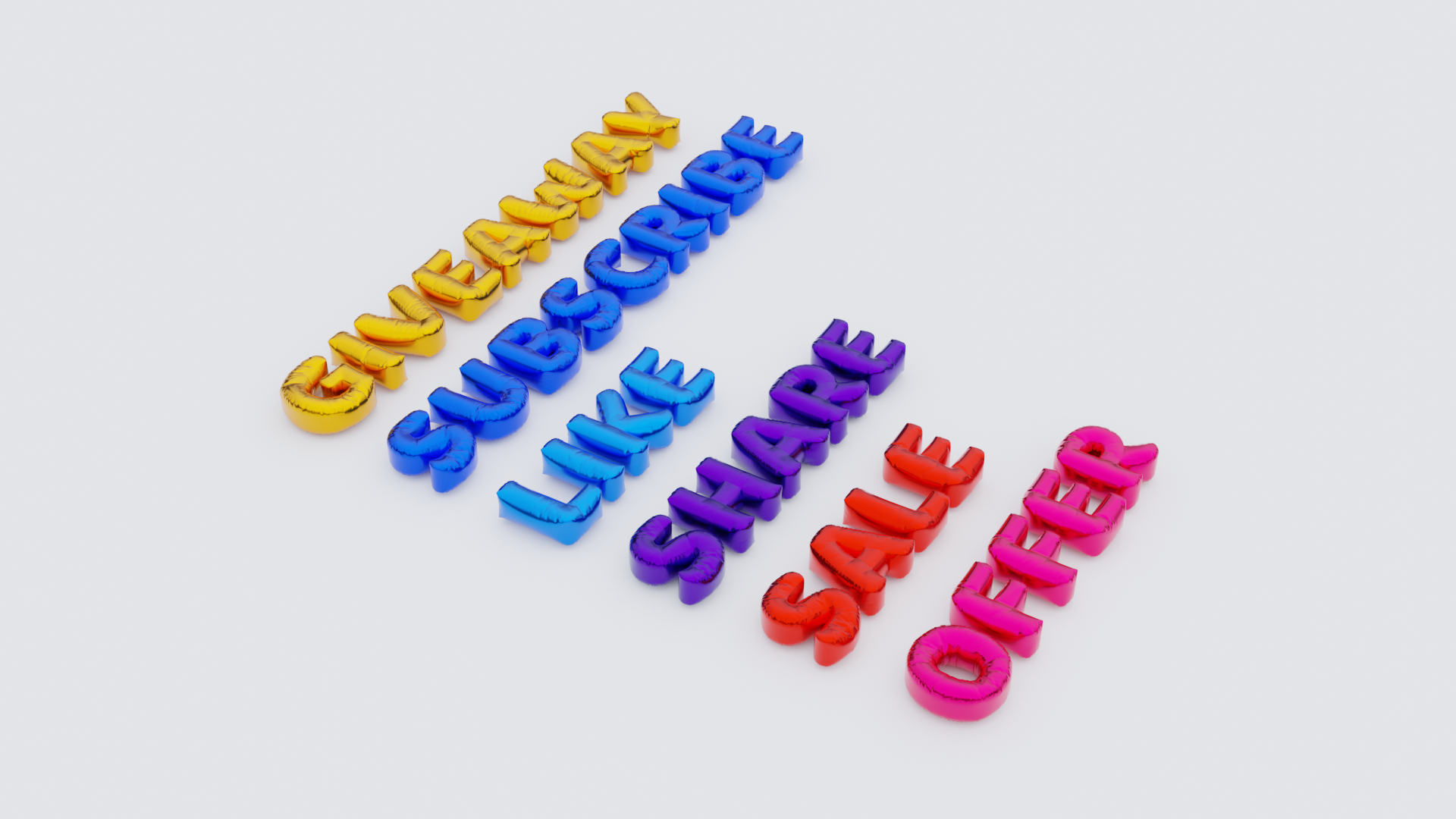 3D Text Foil Balloons - TurboSquid 2069962