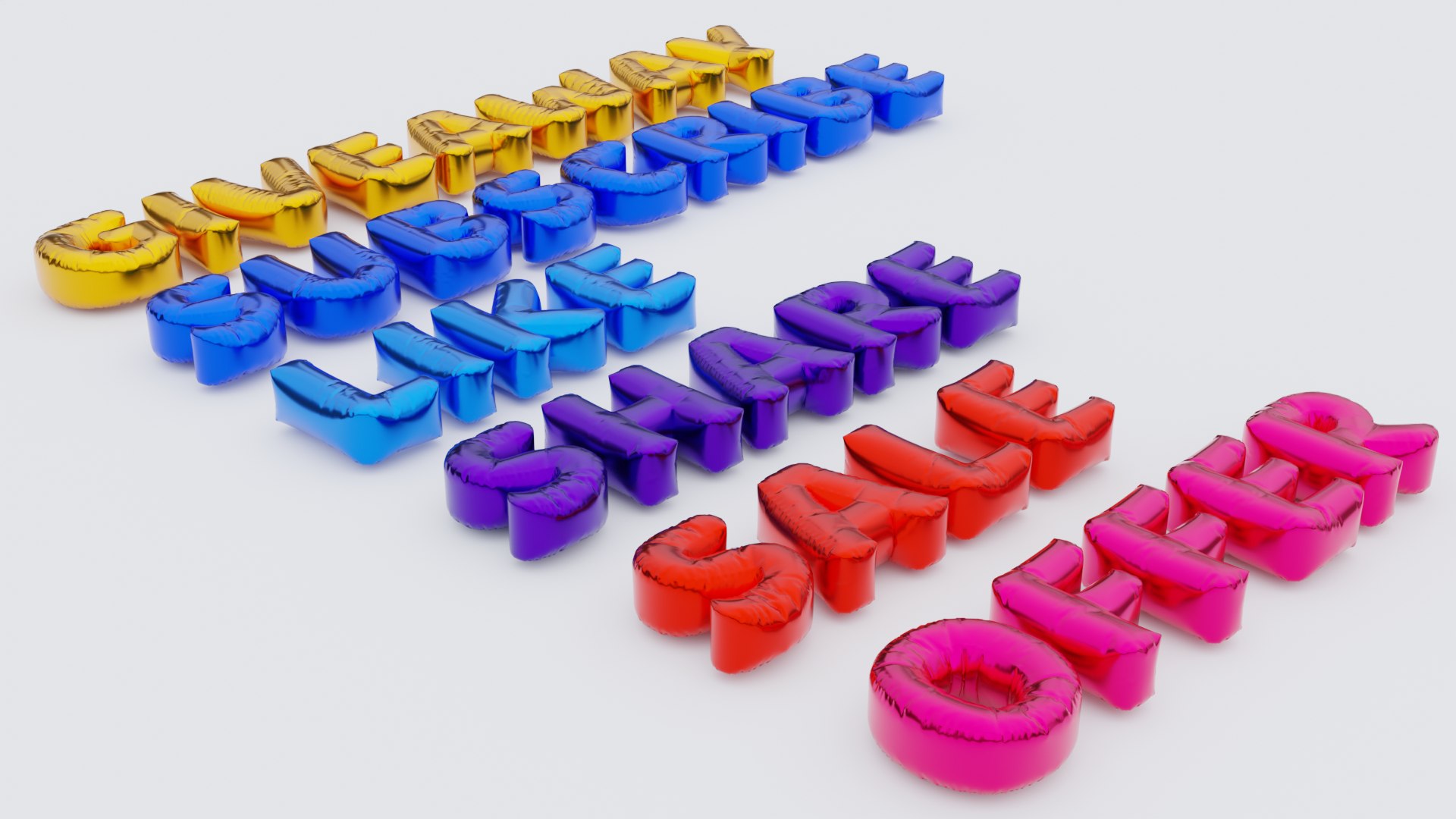 3D Text Foil Balloons - TurboSquid 2069962