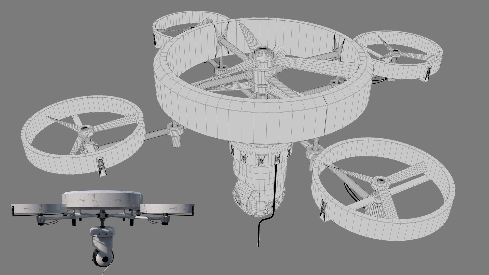 Modern Surveillance Drone 3d C4d